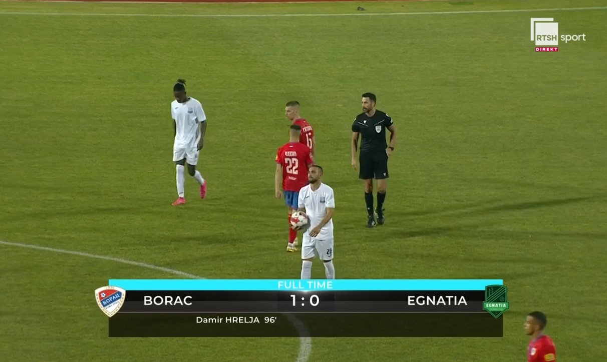 Egnatia e pëson në minutën e 96 dhe e mbyll ndeshjen me 9 lojtarë ...